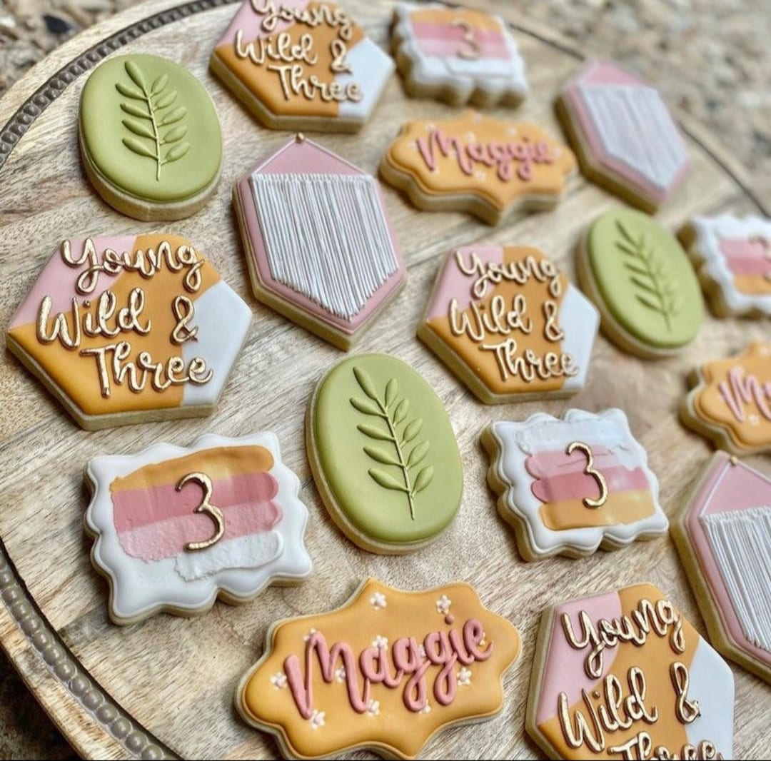 Young Wild and Three | Boho Birthday Cookies - Etsy