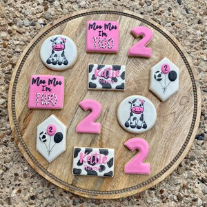 Moo Moo I’m Two | Cow Birthday Cookies - Etsy