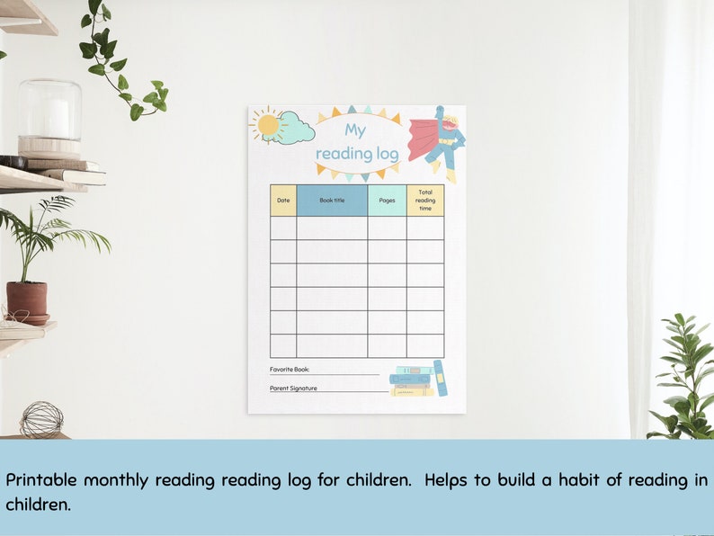 Reading Log, Book Tracker for Kids/ Children, Reading Log for Boys ...