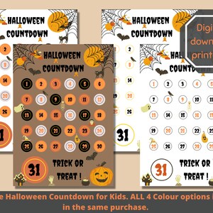 Printable Halloween Monster Countdown Calendar for Kids,halloween ...