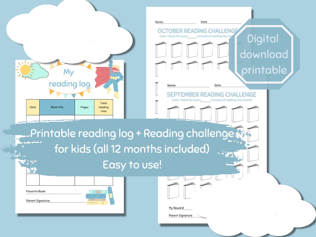 Reading Log, Book Tracker for Kids/ Children, Reading Log for Boys ...