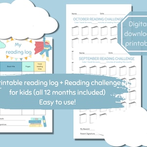 Reading Log, Book Tracker for Kids/ Children, Reading Log for Boys ...