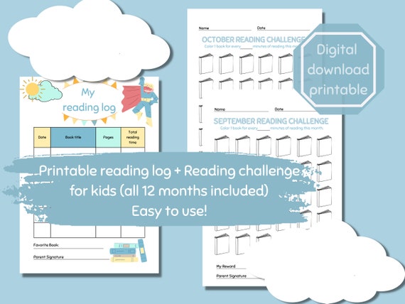 Reading Log Book Tracker for Kids/ Children Reading Log for - Etsy
