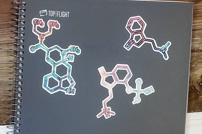 LSD, Psilocybin, DMT Molecule Stickers - Etsy