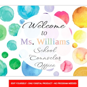 School Counselor Office Decor Printable, Name Door Sign Print ...