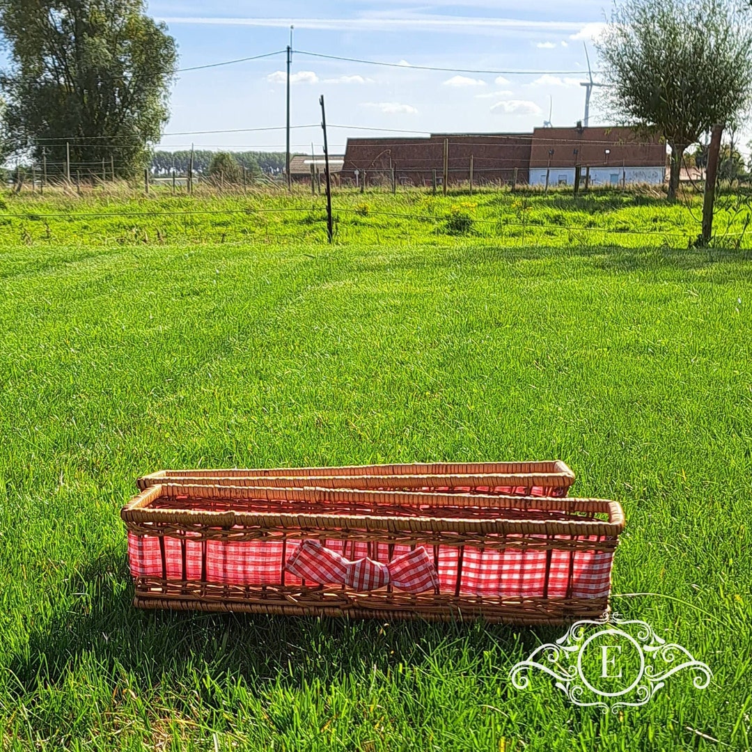 Vintage French Bread Basket, Woven Wicker Basket, French Baguette ...