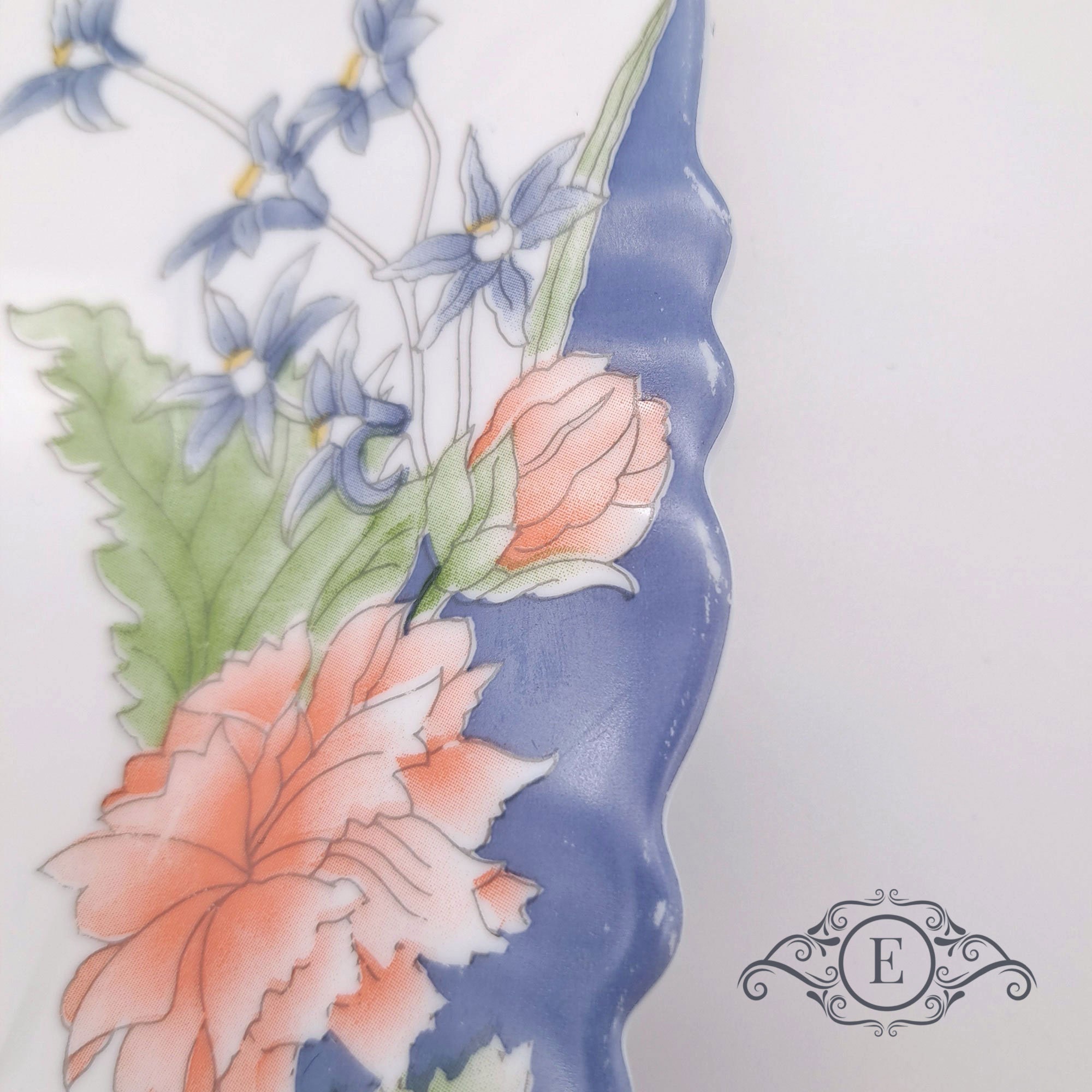 Vintage French Arcopal Floral Oval Serving Platter, Arcopal Florine ...