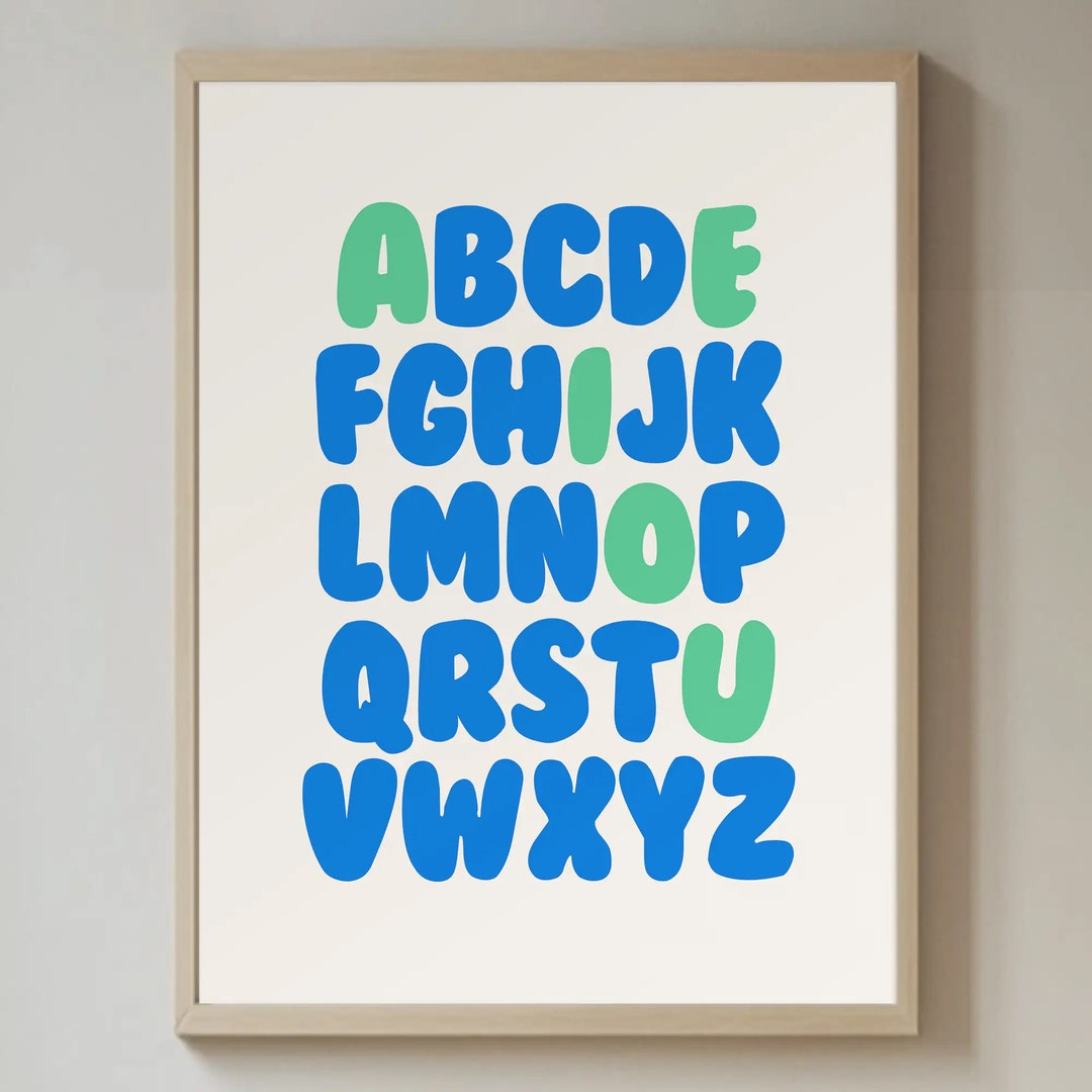 Colourful Alphabet Poster for Kids | Educational Digital Download ...
