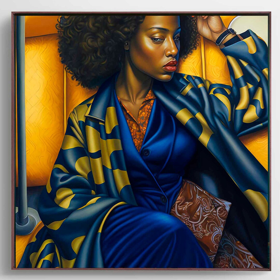 Subway Mariah | Afro Art | Cool Girl | Wall Art | Floral Fashion Afro ...