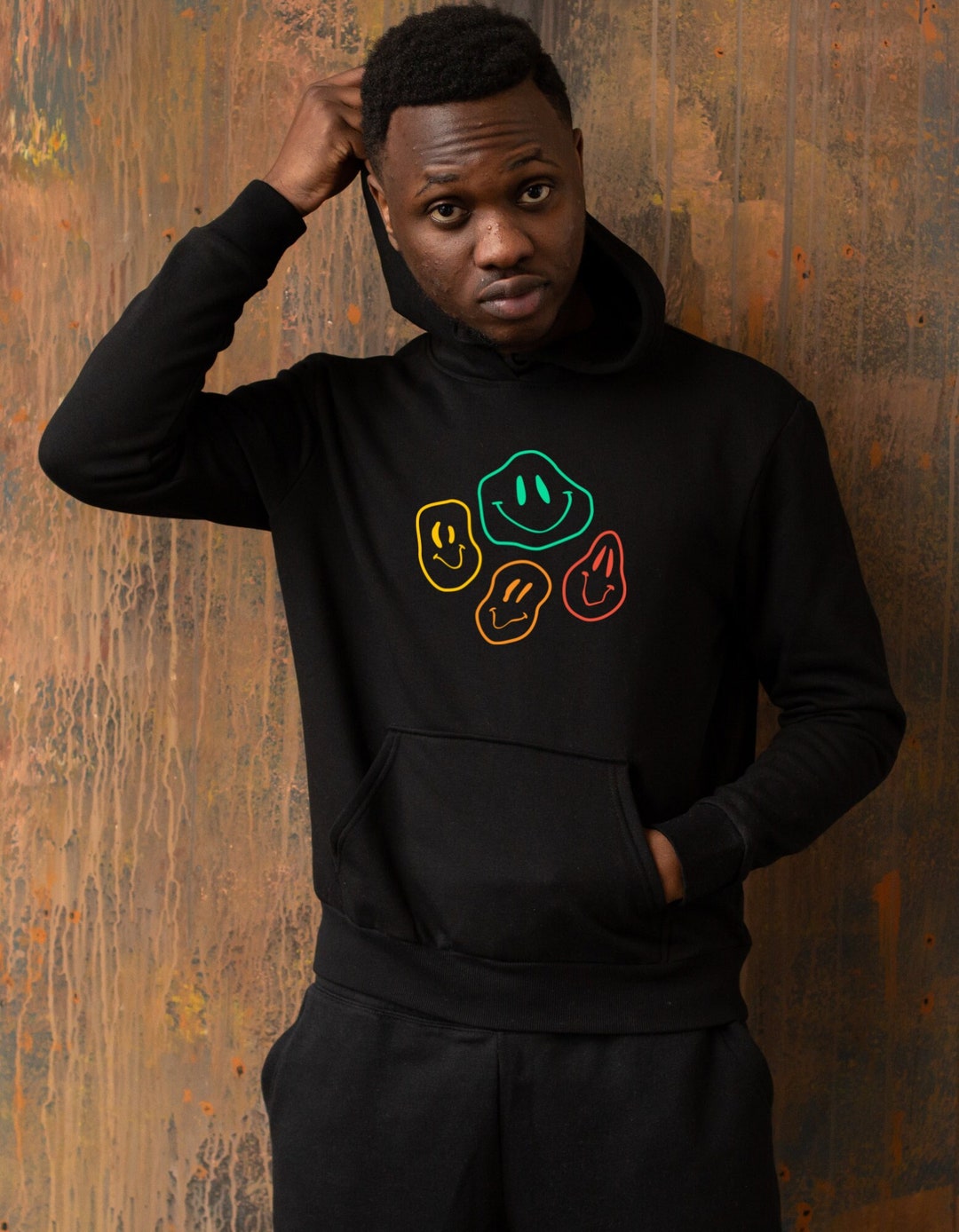 Melted Ghost Face Hoodie Unisex Smiley Face Ghost Smiling - Etsy