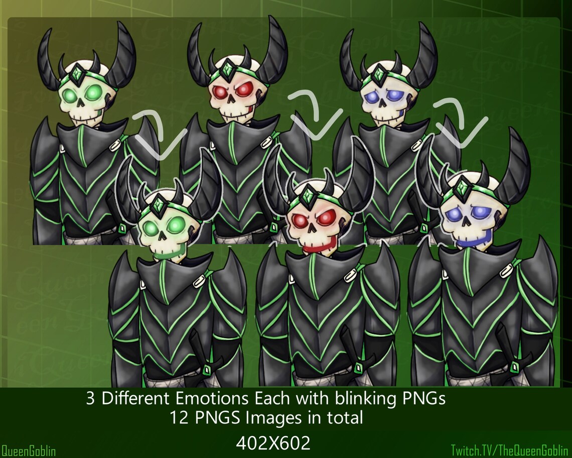 Skeleton Knight Pngtuber 3 Emotions | Twitch , Streamer , Youtube ...