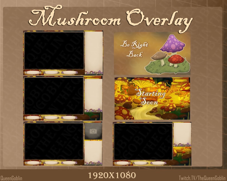 Mushroom Overlays || Twitch, Youtube, Camera, Animated Starting Soon ...