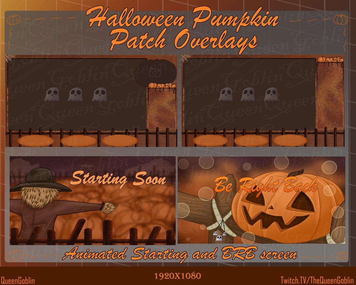 Pumpkin Patch Overlays || Twitch, Youtube, Camera, Animated Starting ...
