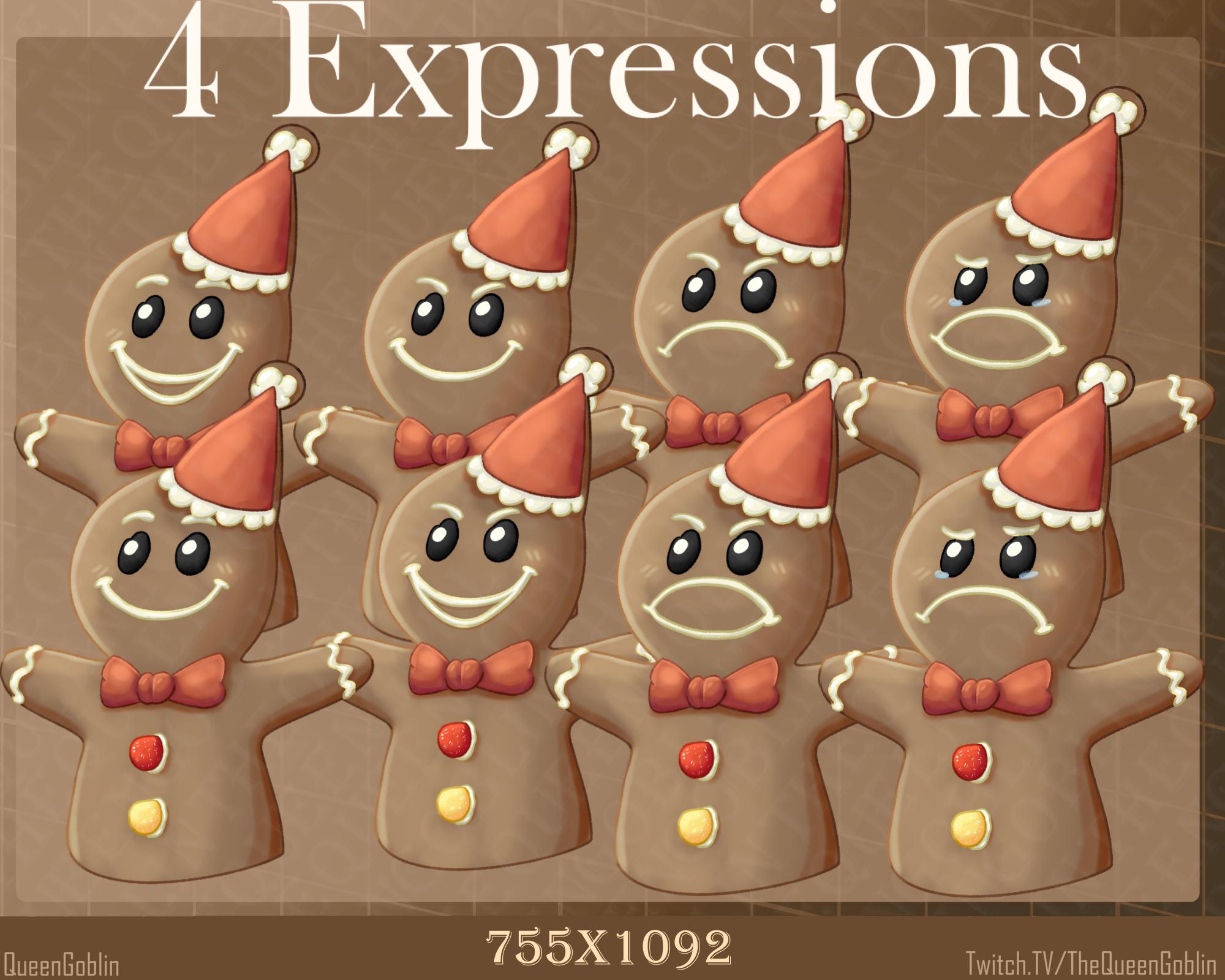 Gingerbread Pngtuber || 4 Emotions , Cookie , Winter , Twitch , Youtube ...