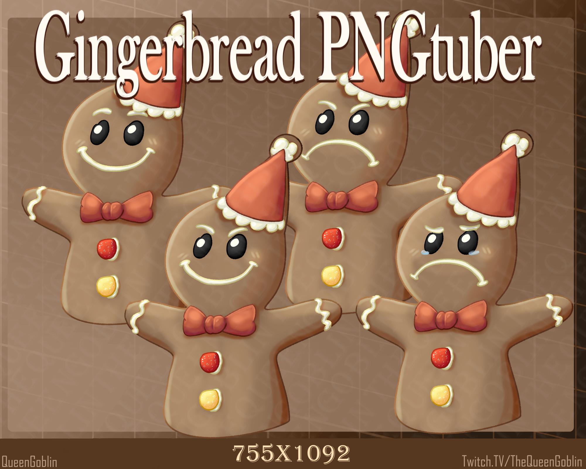 Gingerbread Pngtuber || 4 Emotions , Cookie , Winter , Twitch , Youtube ...