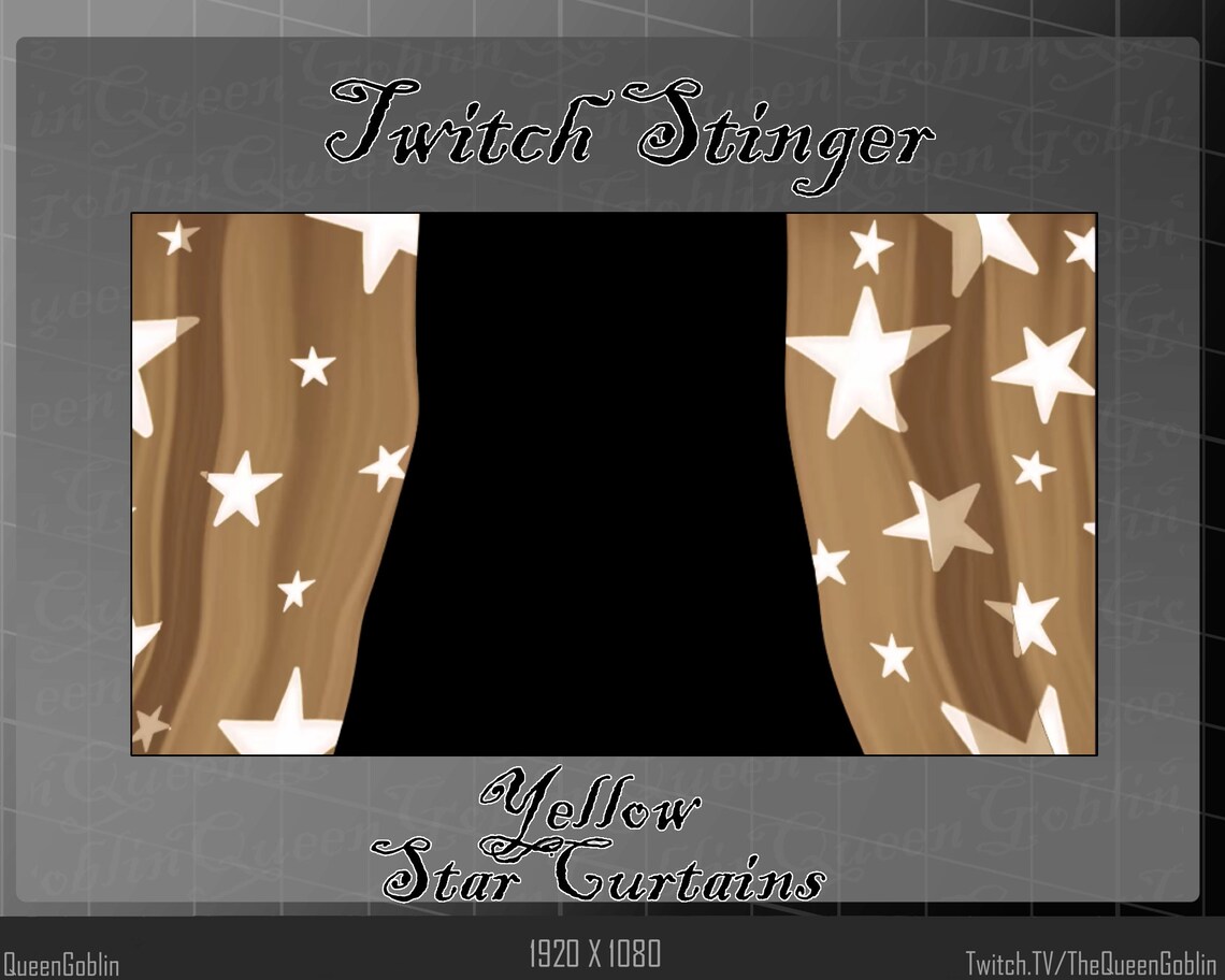 Yellow Star Curtains Twitch Stinger Transition (webm File) - Etsy