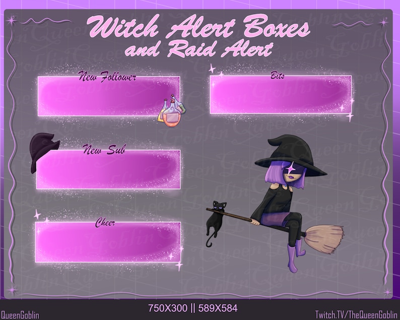 Witch Twitch Alerts || Animated Raid Host Alert || Follow, Sub, Bits ...
