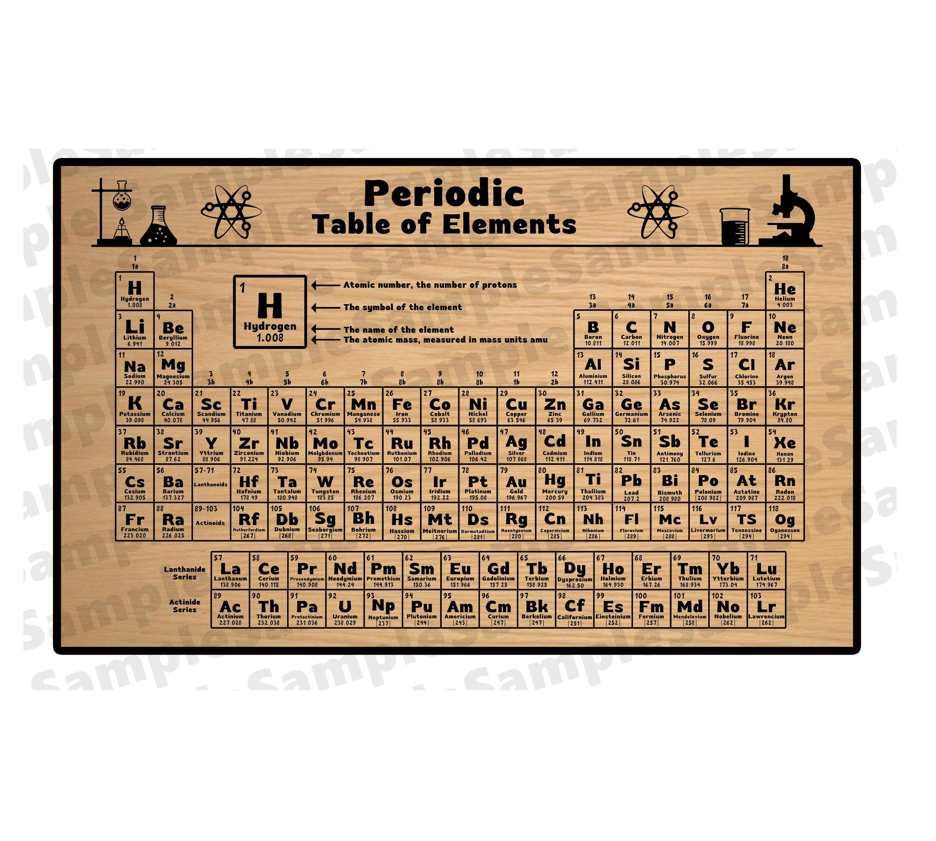Periodic Table SVG File - DIGITAL DOWNLOAD - Ready for Laser Engraving ...