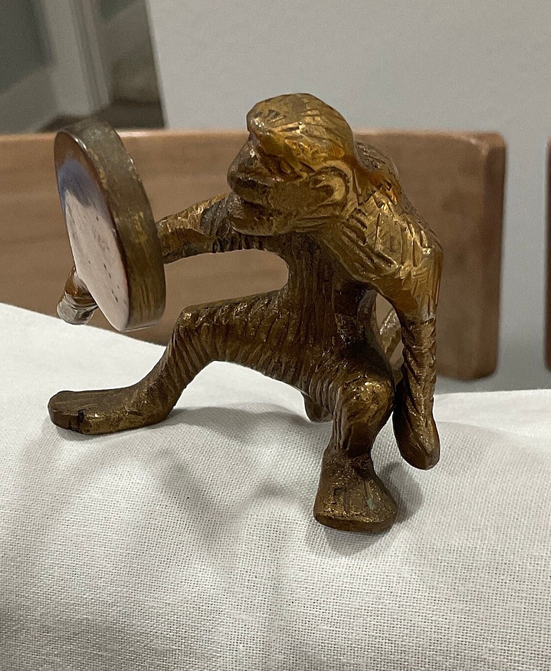 Brass Monkey Looking in Mirror - Etsy