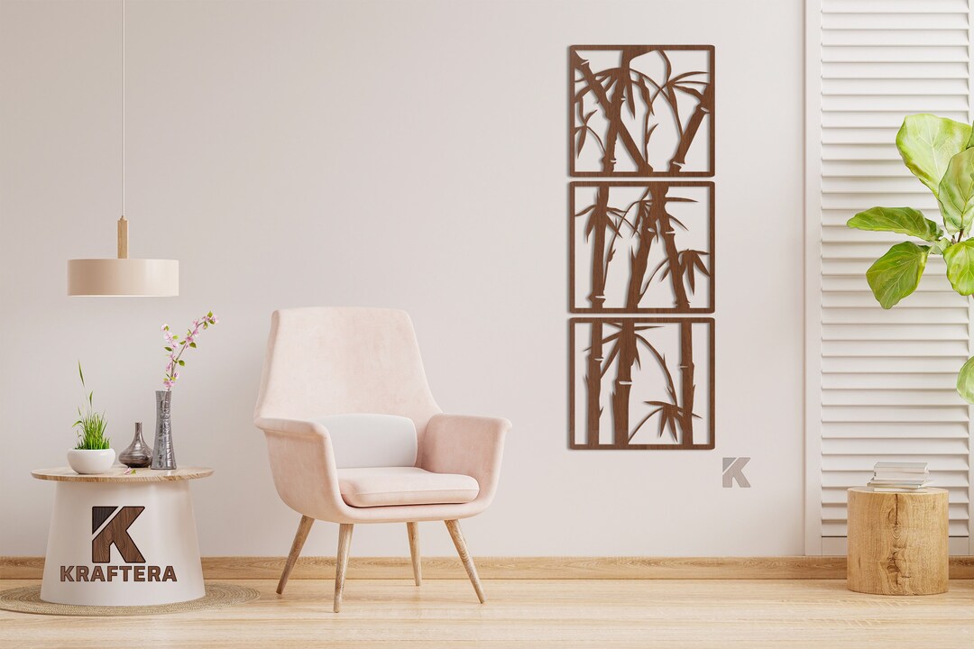 Bamboo Wall Decor Bamboo Tree Wood Decor Wood Wall Art Wooden ...