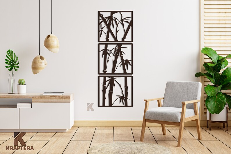 Bamboo Wood Decor Bamboo Wall Art Tree Wall Decor Wood - Etsy