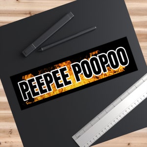 Peepee Poopoo Flames Funny Car Bumper Caution Stickers Sticker Decal ...