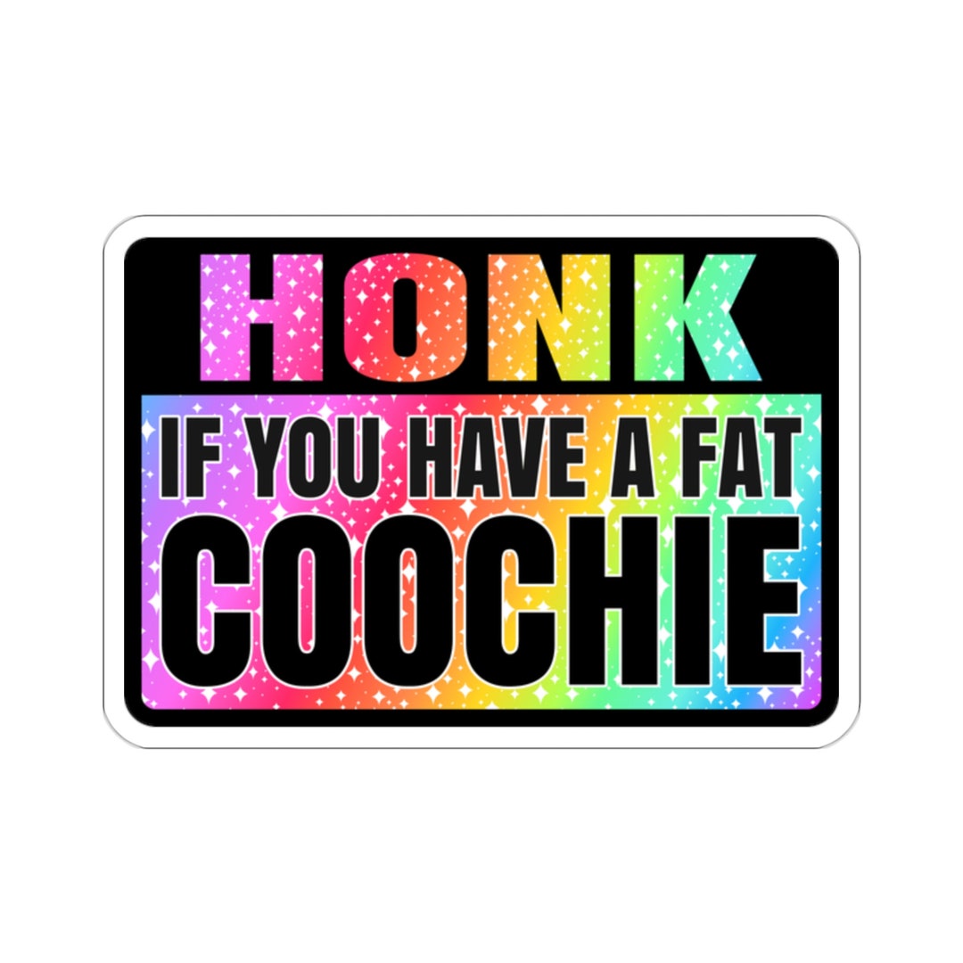 Honk If You Have A Fat Coochie Rainbow Sparkle Funny Car Etsy