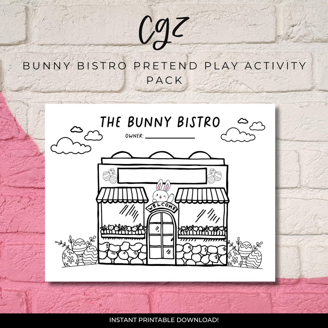 Bunny Bistro Pretend Play Printable | Kids Restaurant Activity Pack ...
