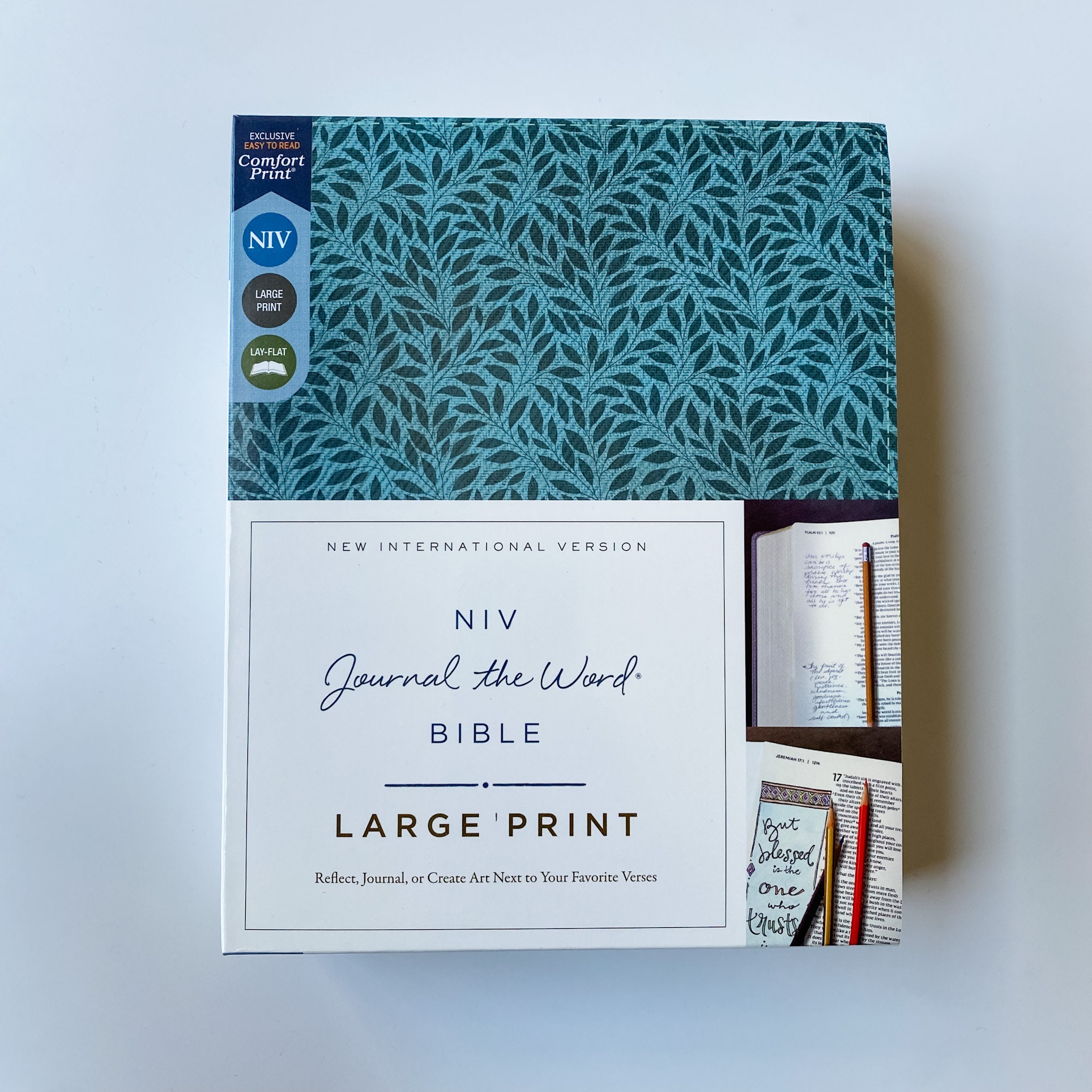 NIV Journaling Bible Large Print - PERSONALIZED - Teal Journaling Bible ...