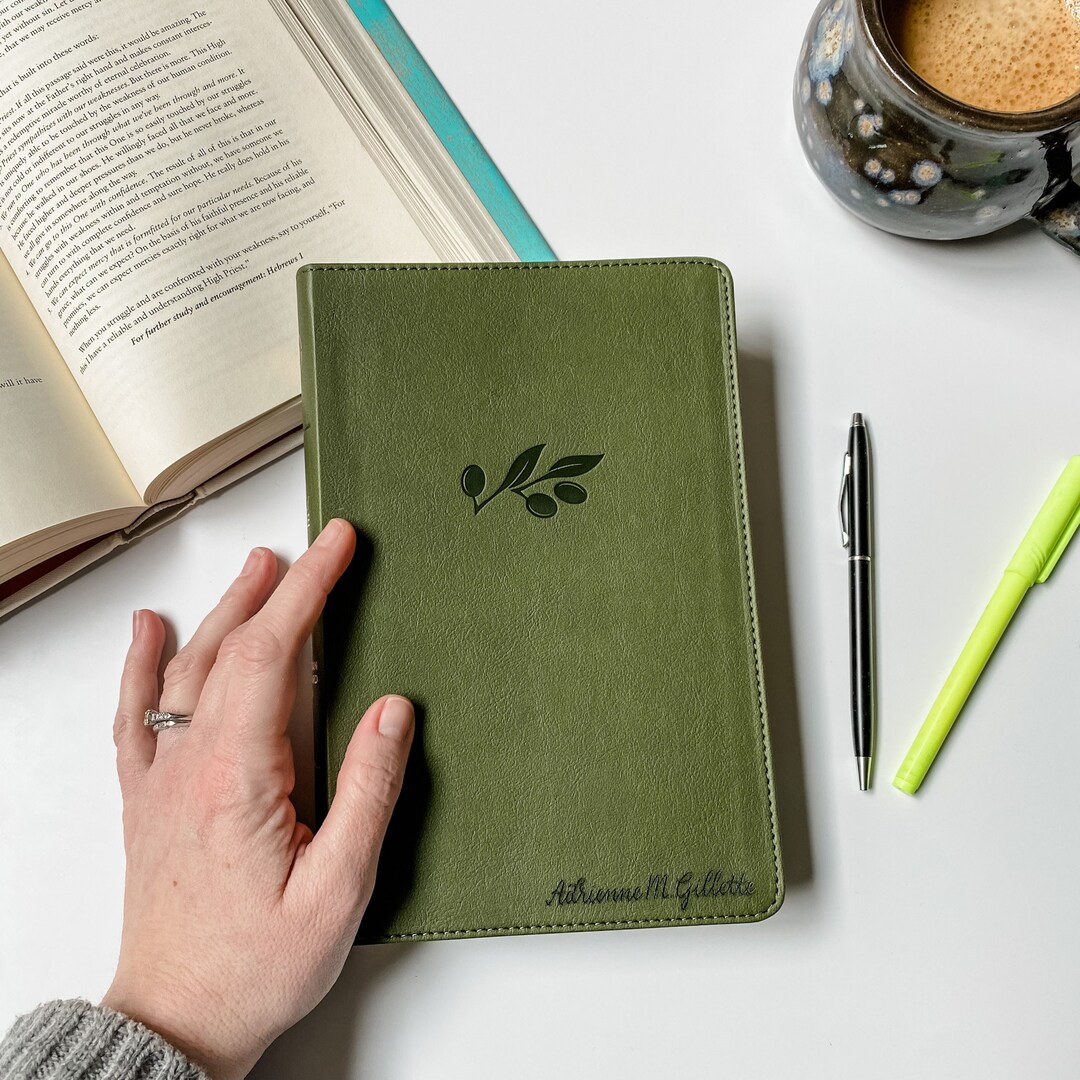 CSB Reference Bible - PERSONALIZED - Olive Green With Branch - Includes ...
