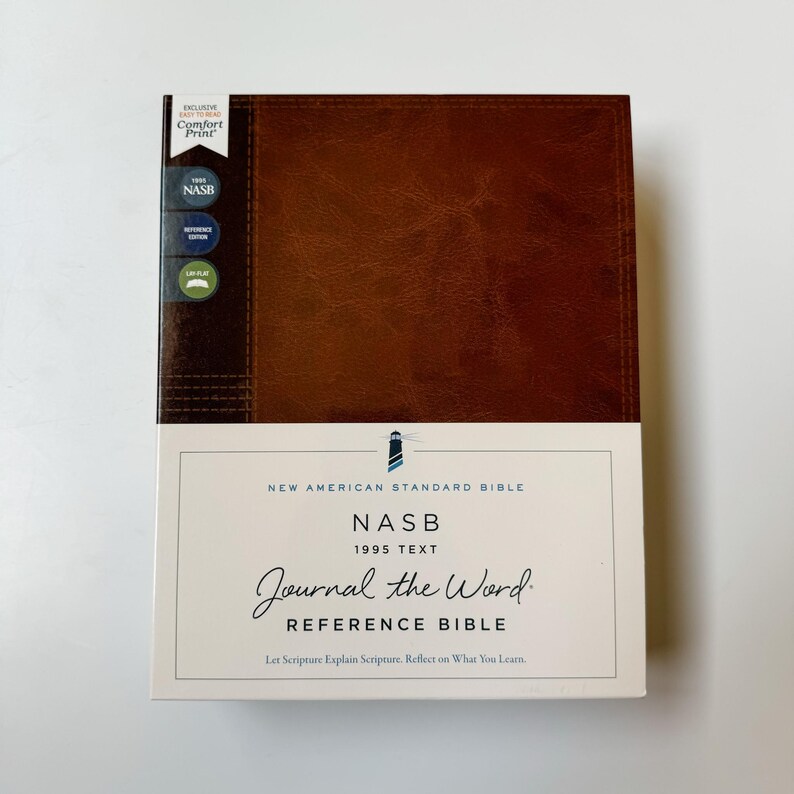 NASB 1995 Journaling Bible - PERSONALIZED - Reference - Two Tone Brown ...