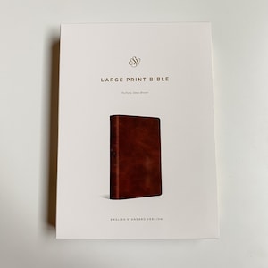 ESV Large Print Bible Full Size - PERSONALIZED - Brown - Includes ...