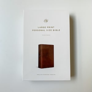 ESV Large Print Bible - PERSONALIZED - Brown - Includes Custom Engraved ...