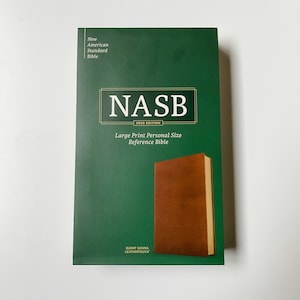 NASB Large Print Bible - PERSONALIZED - Personal Size Reference - Burnt ...