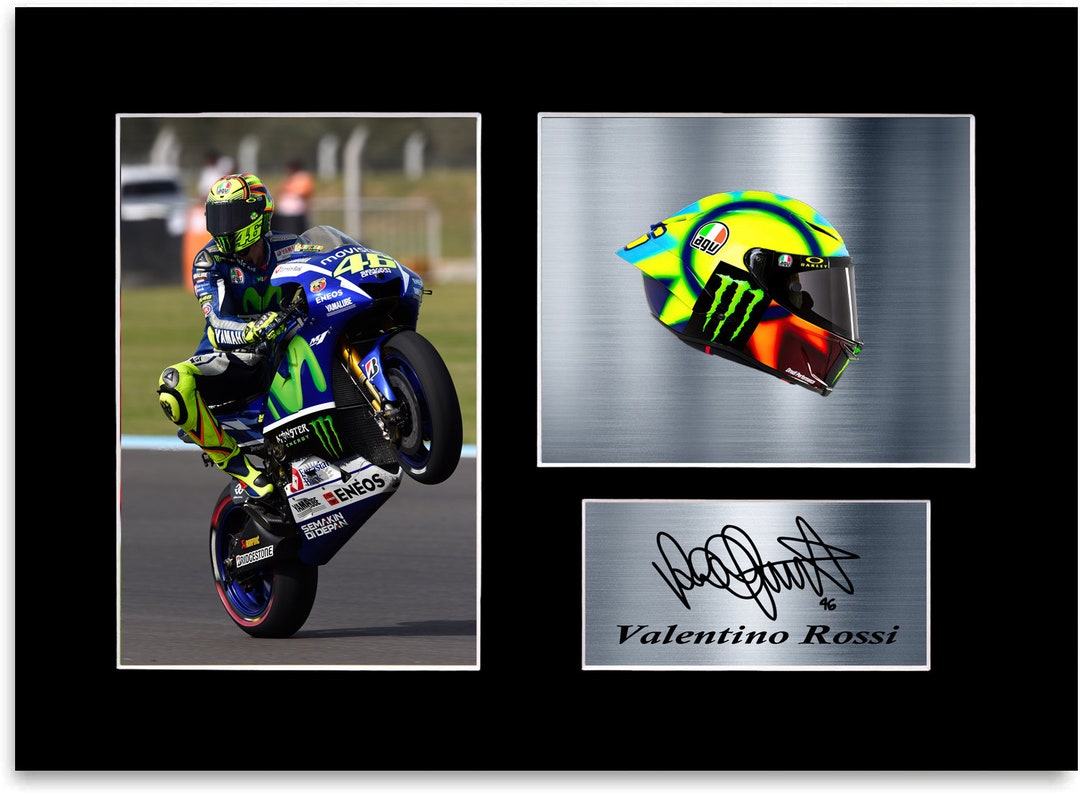 Valentino Rossi Signed Printed Gifts Autograph Poster for Racing Fans ...