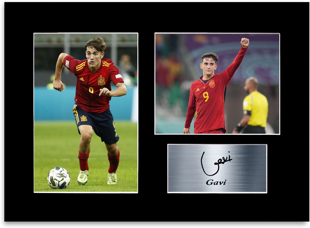 Gavi Spain Football Player Signed Printed Gifts Autograph Poster for ...