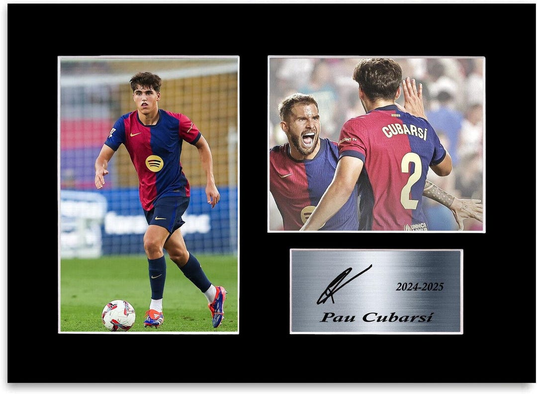 Pau Cubarsi Football Player 2025 Signed Printed Gifts Autograph Poster ...