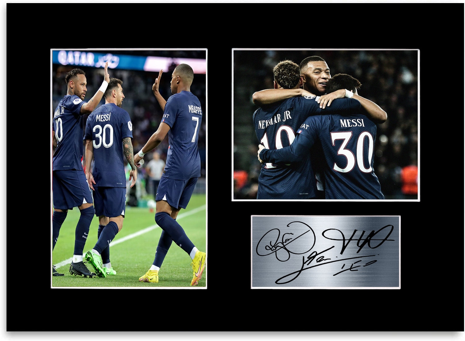 Lionel Messi Kylian Mbappé Neymar Signed Printed Gifts Autograph Poster ...