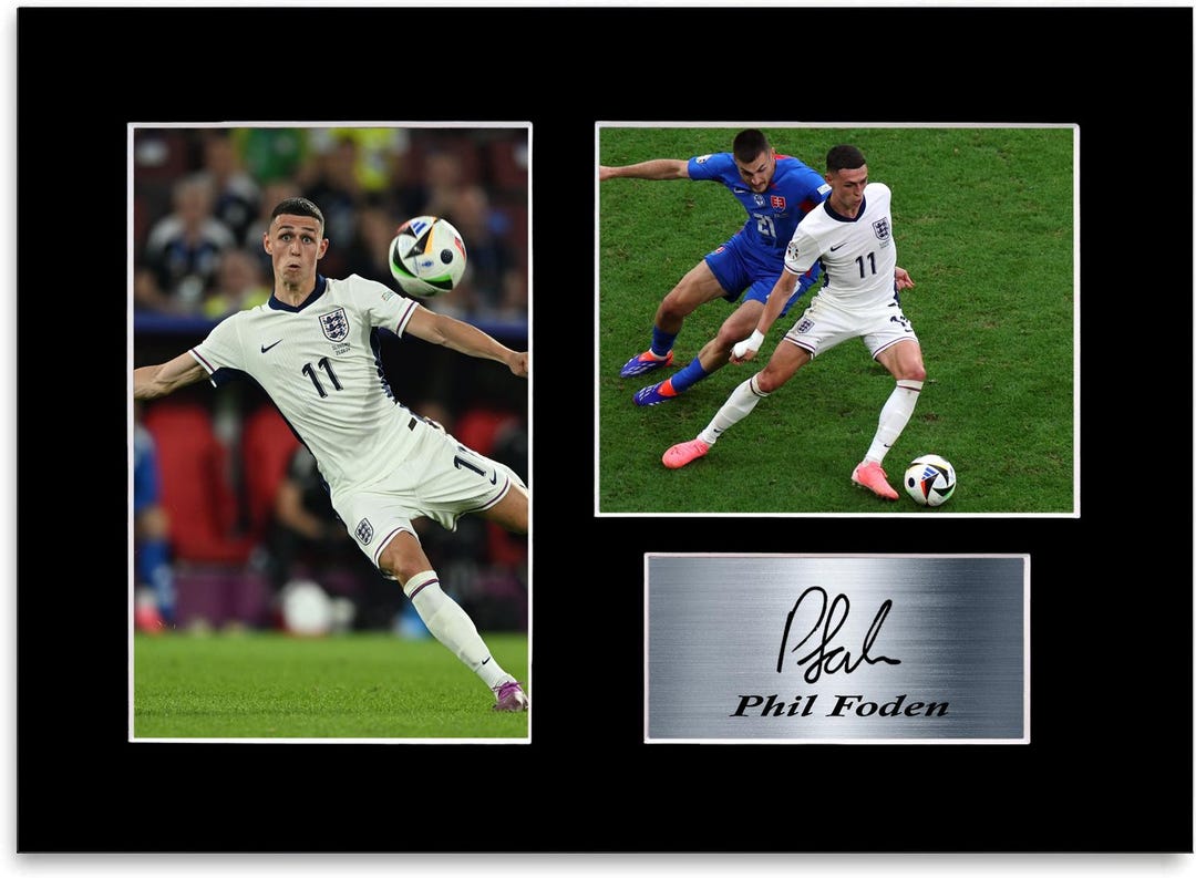 Phil Foden England 2024 Football Player Signed Printed Gifts Autograph ...