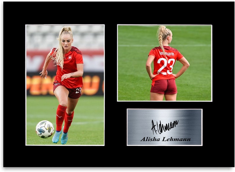 Alisha Lehmann Swiss Footballer Signed Printed Gifts Autograph Poster ...