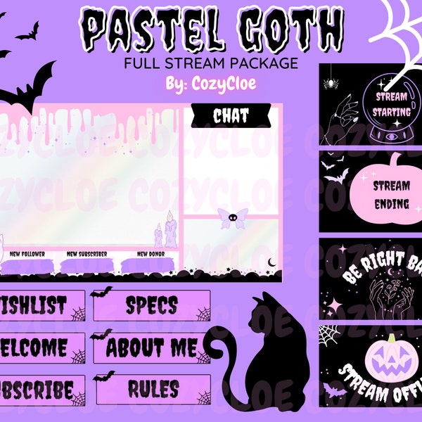 Goth Twitch Overlay - Buy Online - Etsy
