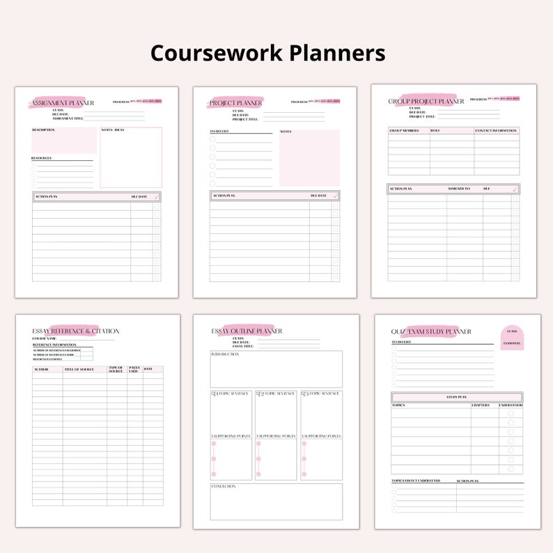 Blush Pink Student Planner, Printable Student Planner, Goodnotes ...