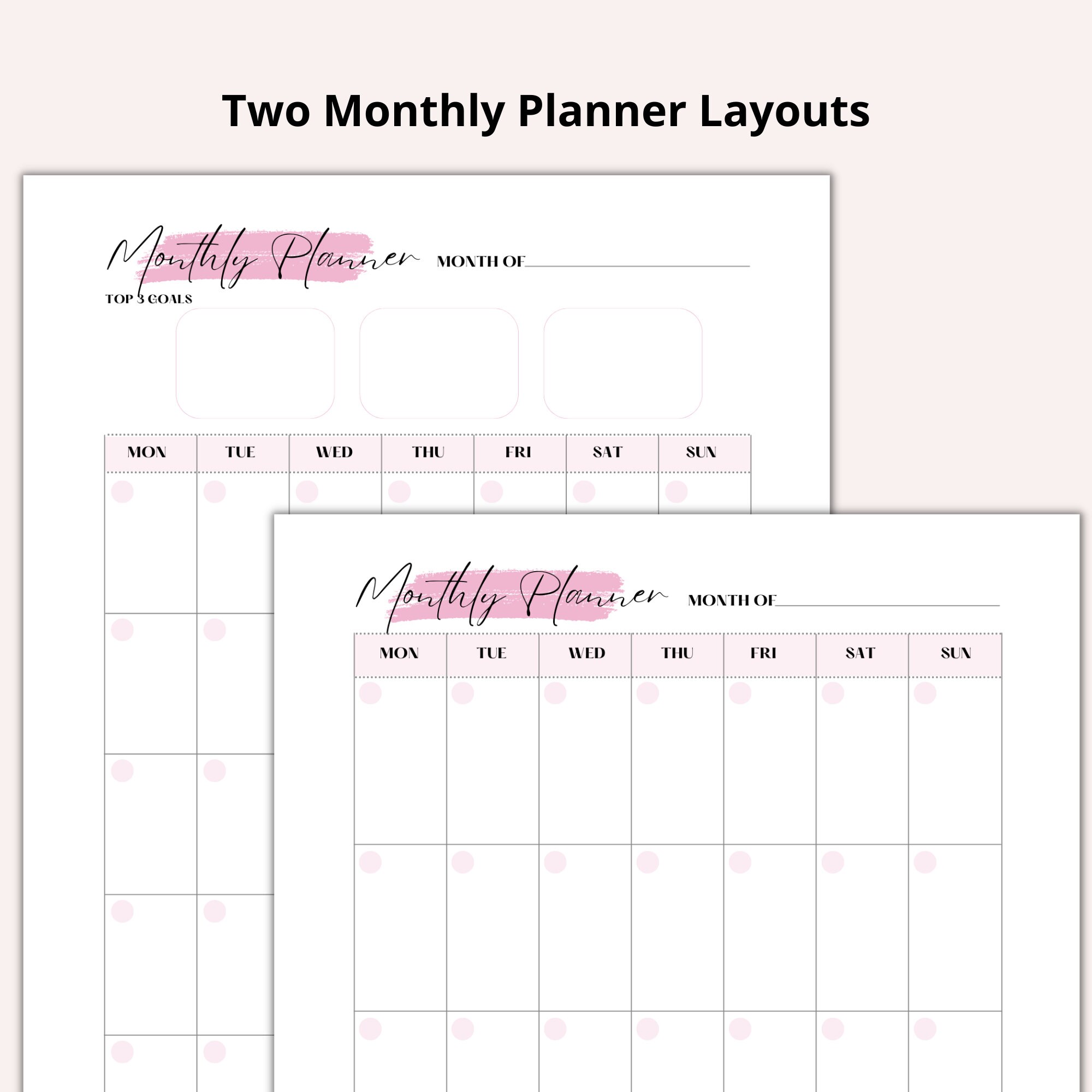 Blush Pink Student Planner, Printable Student Planner, Goodnotes ...