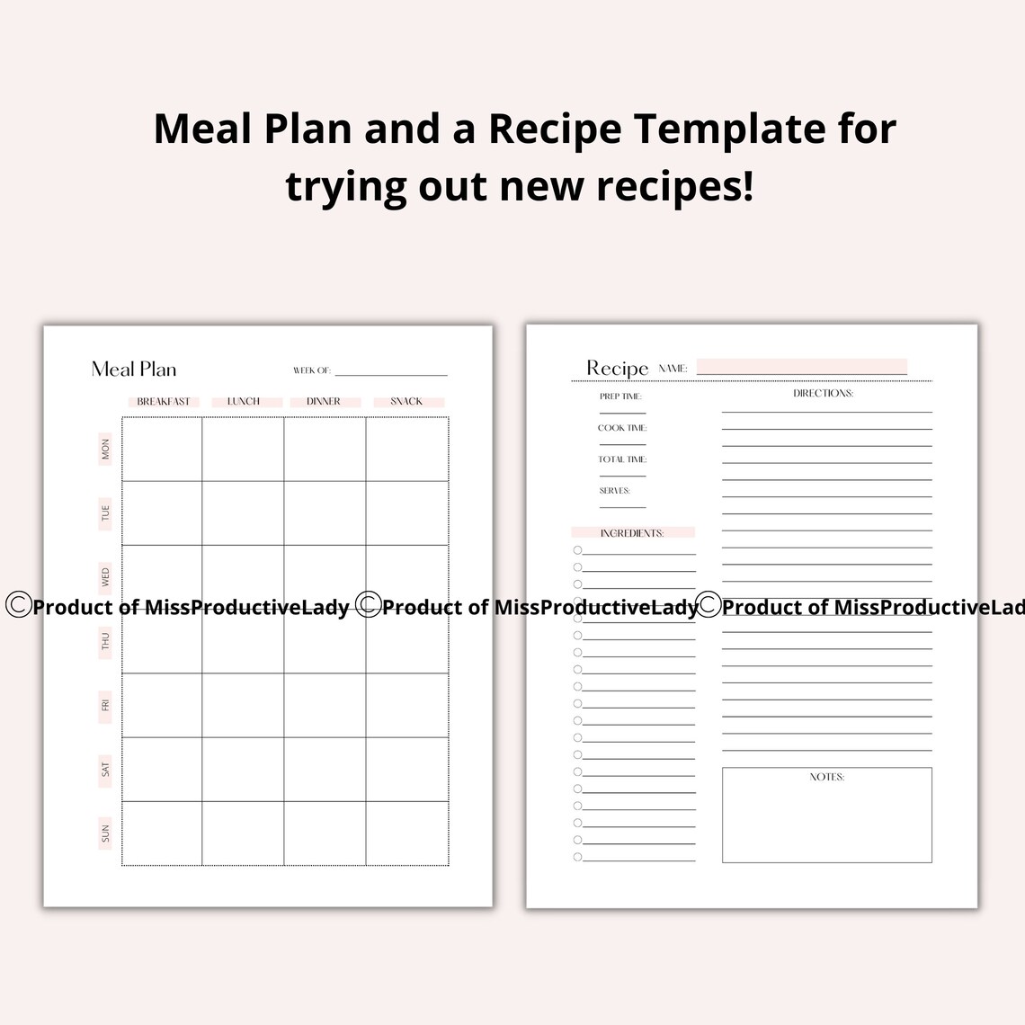 Fillable Grocery List, Grocery List, Meal Plan, Fillable Meal Plan ...