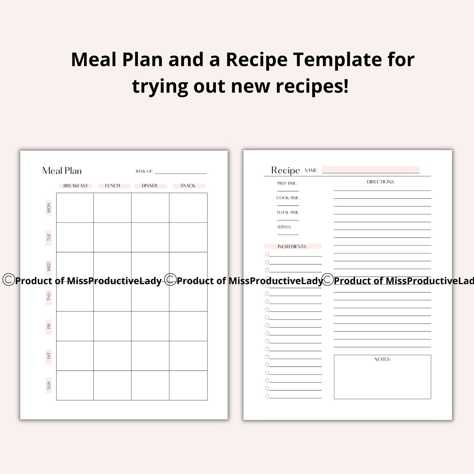 Fillable Grocery List, Grocery List, Meal Plan, Fillable Meal Plan ...