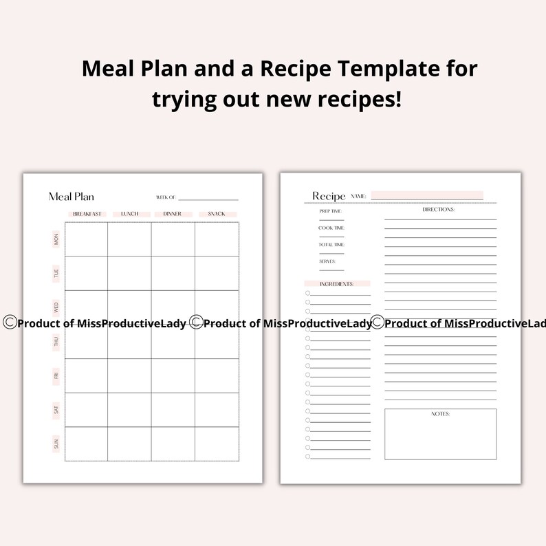 Fillable Grocery List, Grocery List, Meal Plan, Fillable Meal Plan ...