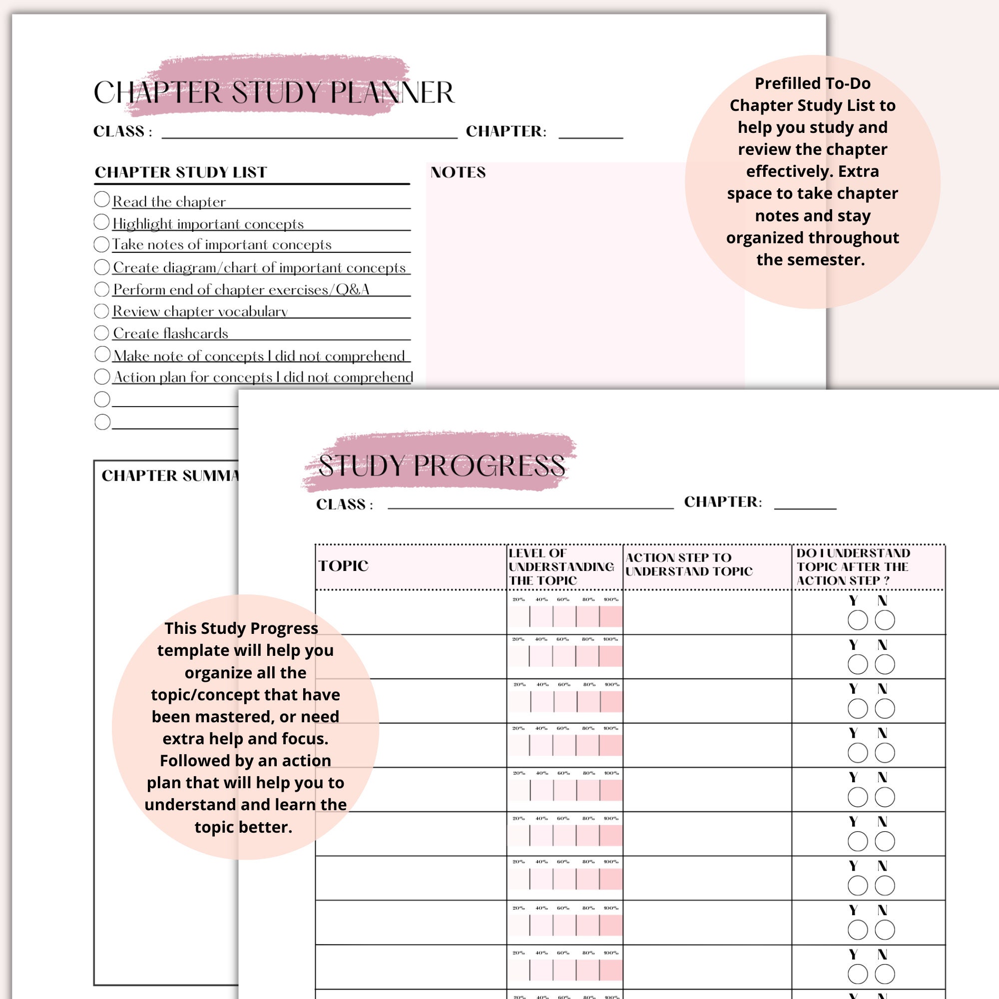 Mauve Pink Student Planner, Printable Student Planner, Goodnotes ...