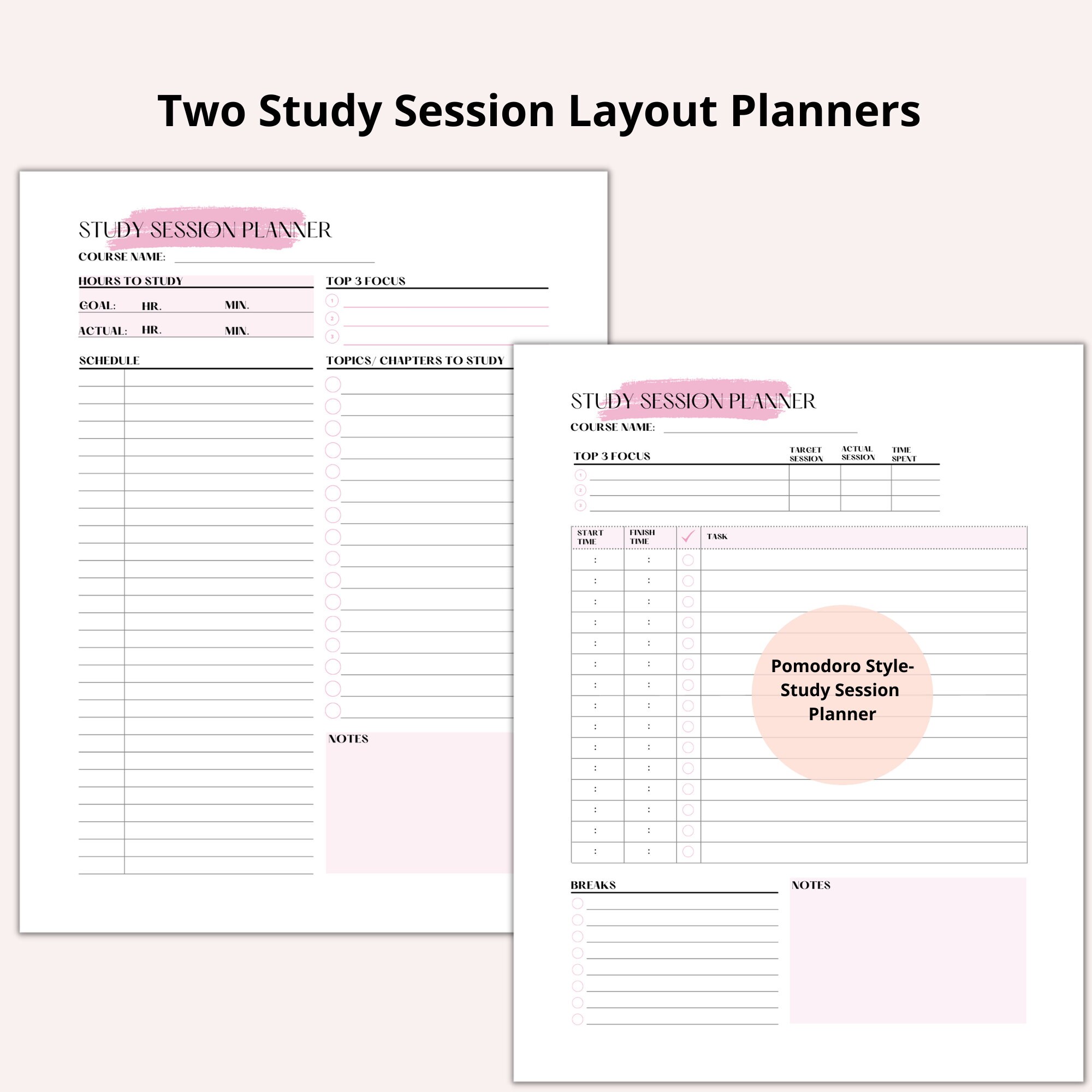 Blush Pink Student Planner, Printable Student Planner, Goodnotes ...