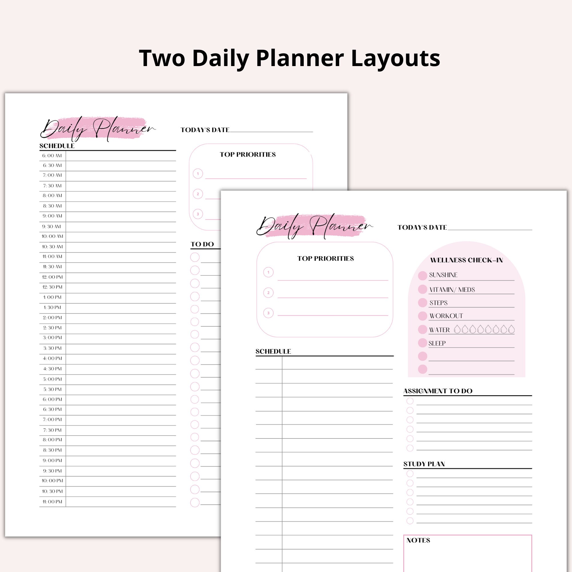 Blush Pink Student Planner, Printable Student Planner, Goodnotes ...