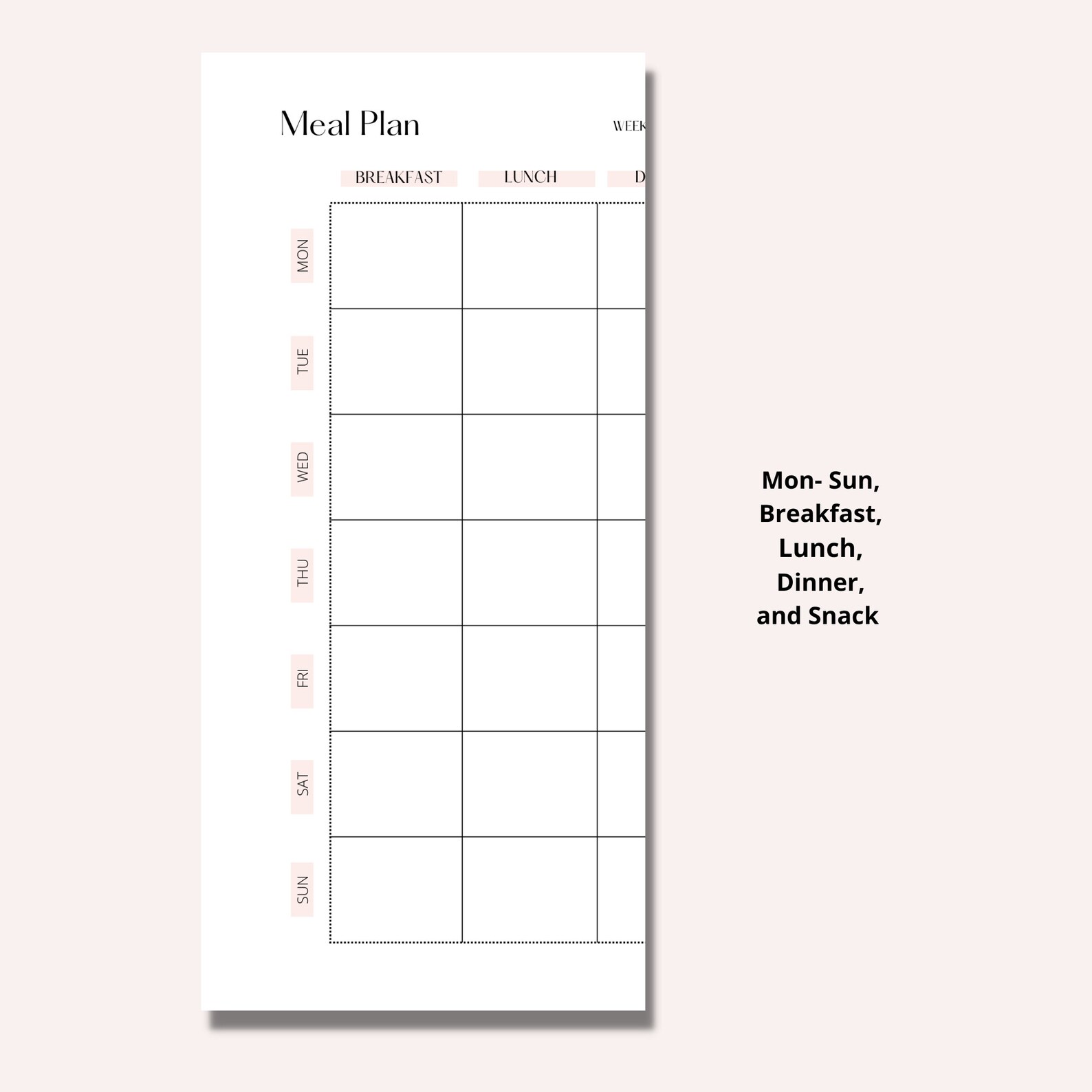Fillable Grocery List, Grocery List, Meal Plan, Fillable Meal Plan ...